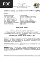 Sample Brgy Resolution | PDF | Devolution | Local Government