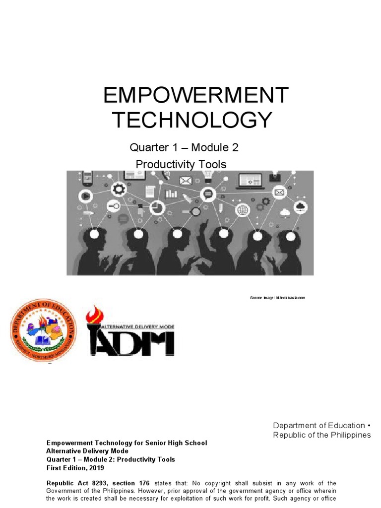Empowerment-Technology-SHS - Q1 - Mod2 - Productivity Tools - Ver3 ...