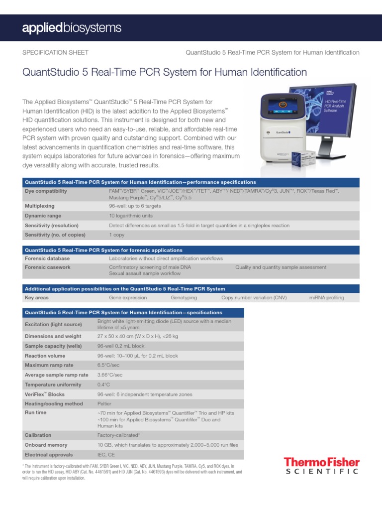 Quantstudio 5 Real-Time PCR System For Human Identification | PDF ...