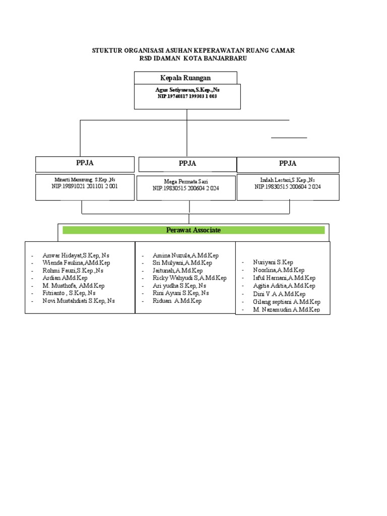 STRUKTUR ORGANISASI RAWAT INAP RUANG CAMAR RSD IDAMAN KOTA BANJARBARU | PDF