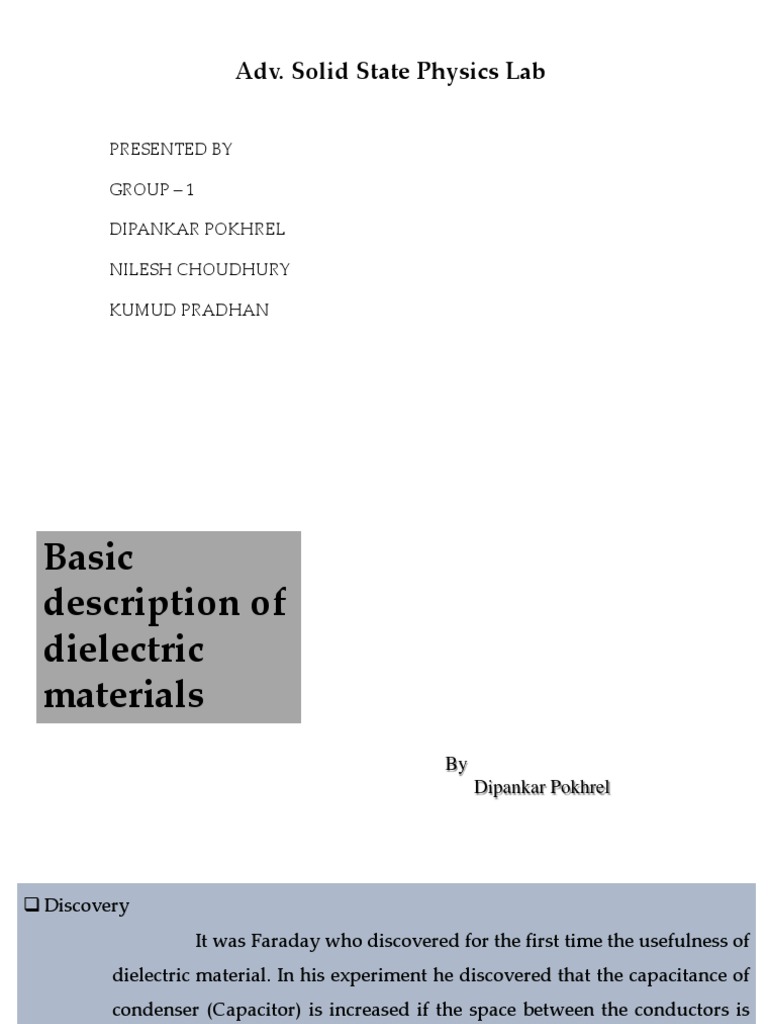 Solid State Lab | PDF | Dielectric | Dipole