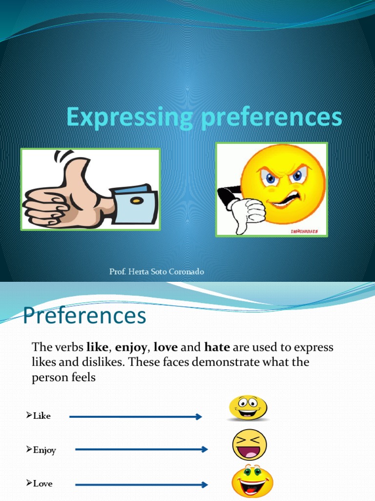 Expressing Preferences Grammar Drills 35545 | PDF