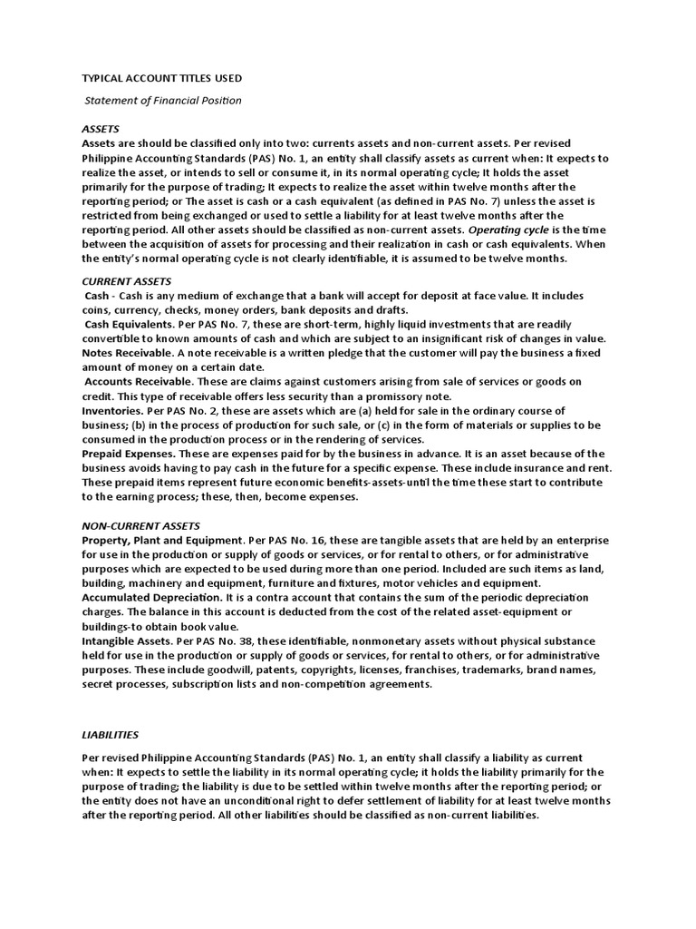 Typical Account Titles Used | PDF | Expense | Corporations