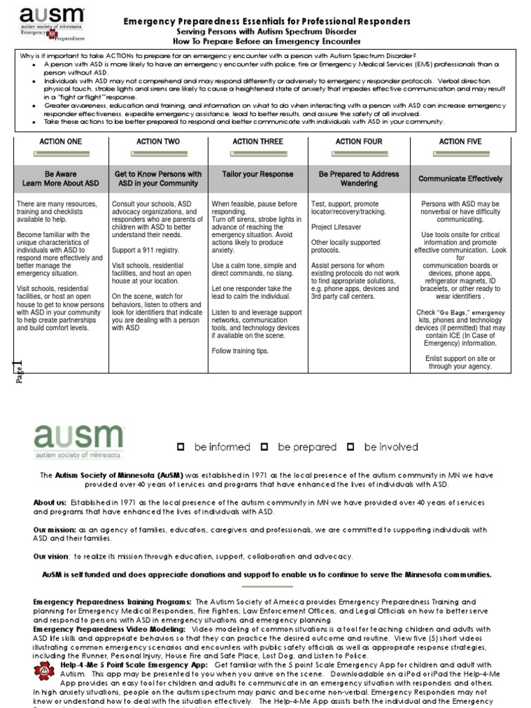 Essentials Five Actions For EMS R | PDF | Autism Spectrum | Emergency