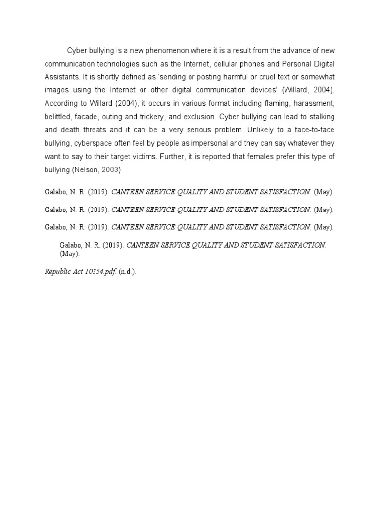 Cyberbullying Concept Paper | PDF