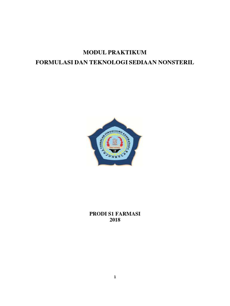 Modul Praktikum Formulasi & Teknologi Sediaan Steril | PDF