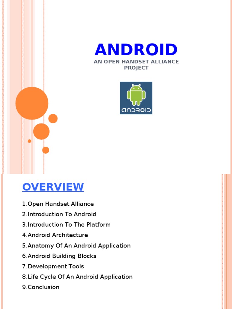 Android: An Open Handset Alliance Project | PDF | Android (Operating System) | Eclipse (Software)