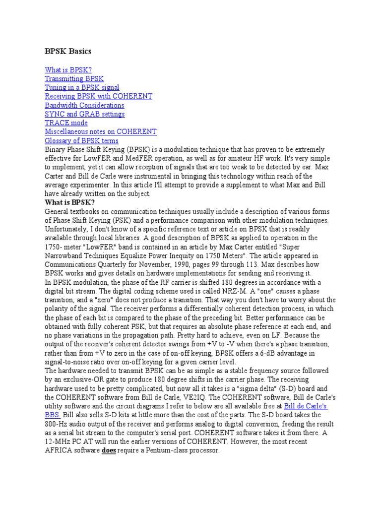 BPSK Transmitter | PDF | Bandwidth (Signal Processing) | Modulation