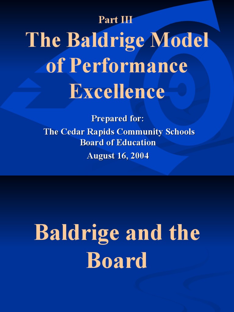 The Baldrige Model of Performance Excellence | PDF | Goal | Business