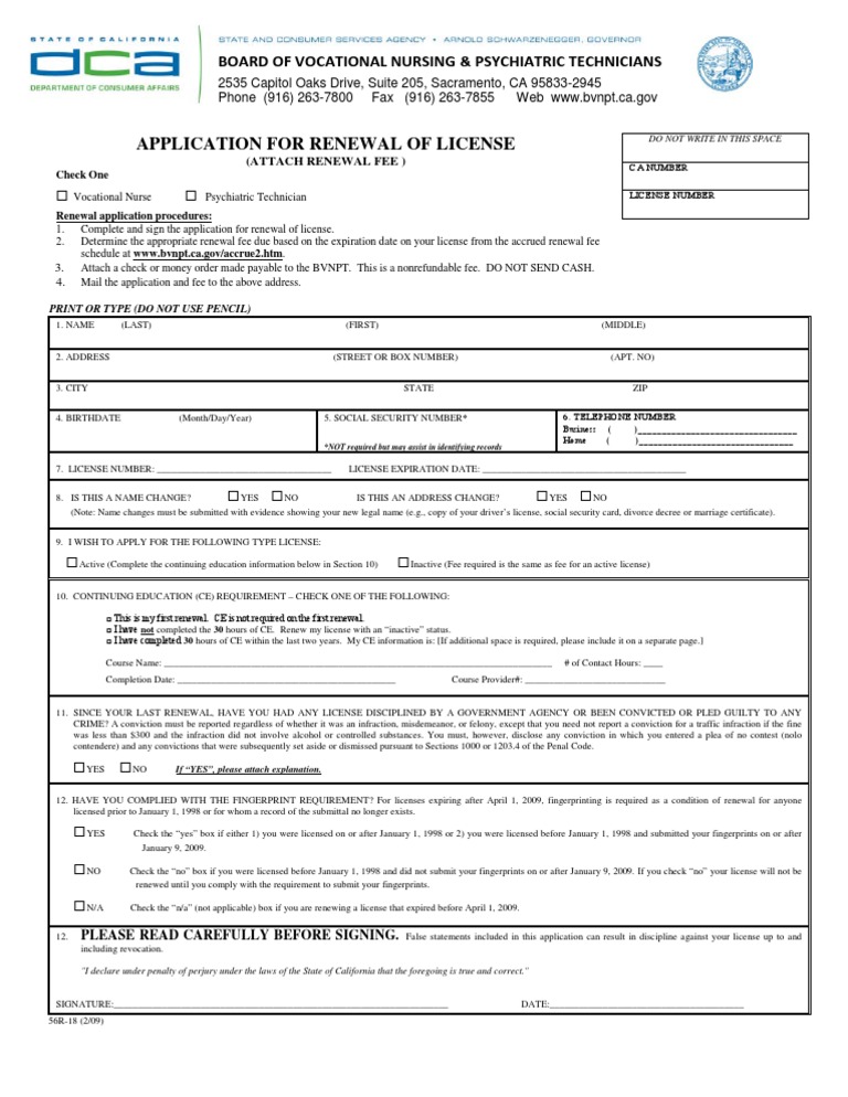 LVN renewal form | Nolo Contendere | Criminal Law | Free 30-day Trial ...