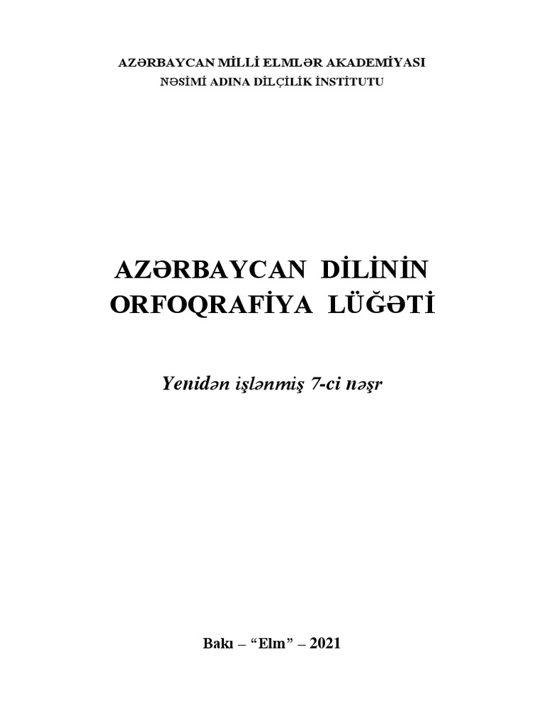 Orfoqrafiya 2021 | PDF
