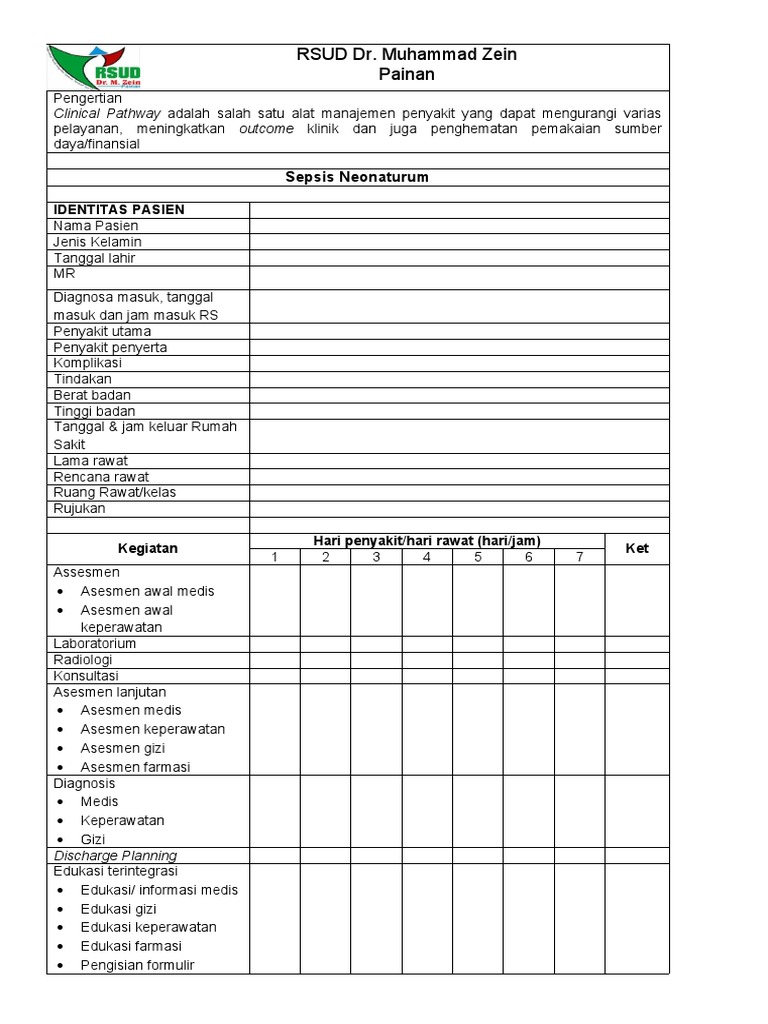 Mengenal Clinical Pathway Dan Penyusunan Clinical Pathway Untuk Sepsis