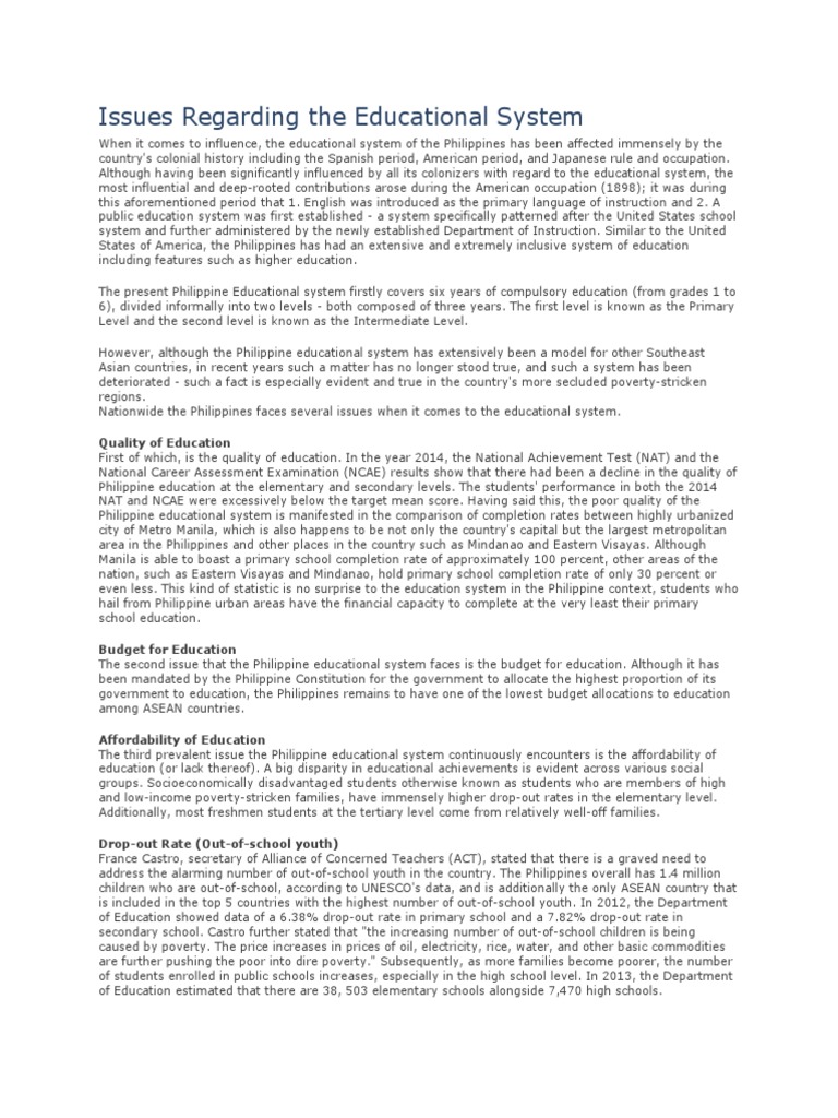 Challenges in Philippine Education | PDF | Philippines | Poverty