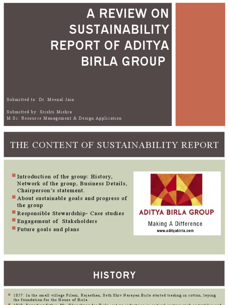 Srishti - CSR Aditya Birla Group | PDF | Sustainability | Corporate Social Responsibility