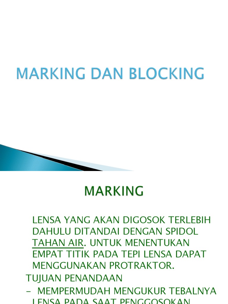 Marking Dan Blocking | PDF