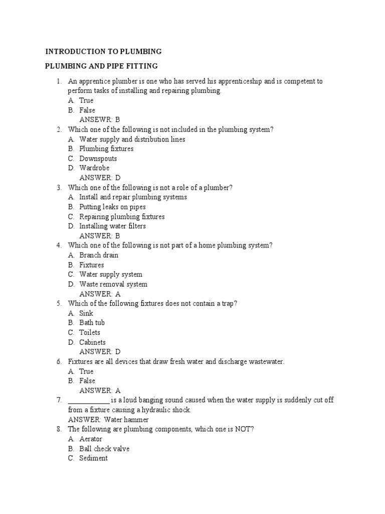 Introduction To Plumbing Plumbing and Pipe Fitting | Download Free PDF ...