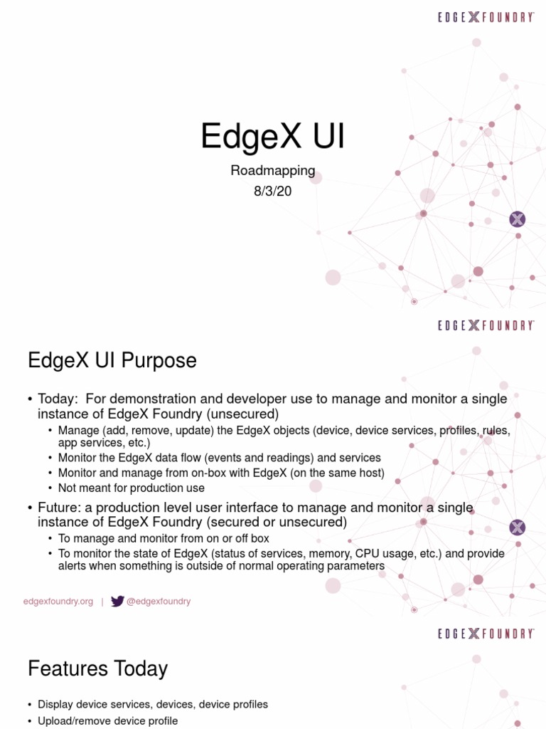 EdgeX UI Roadmap | PDF