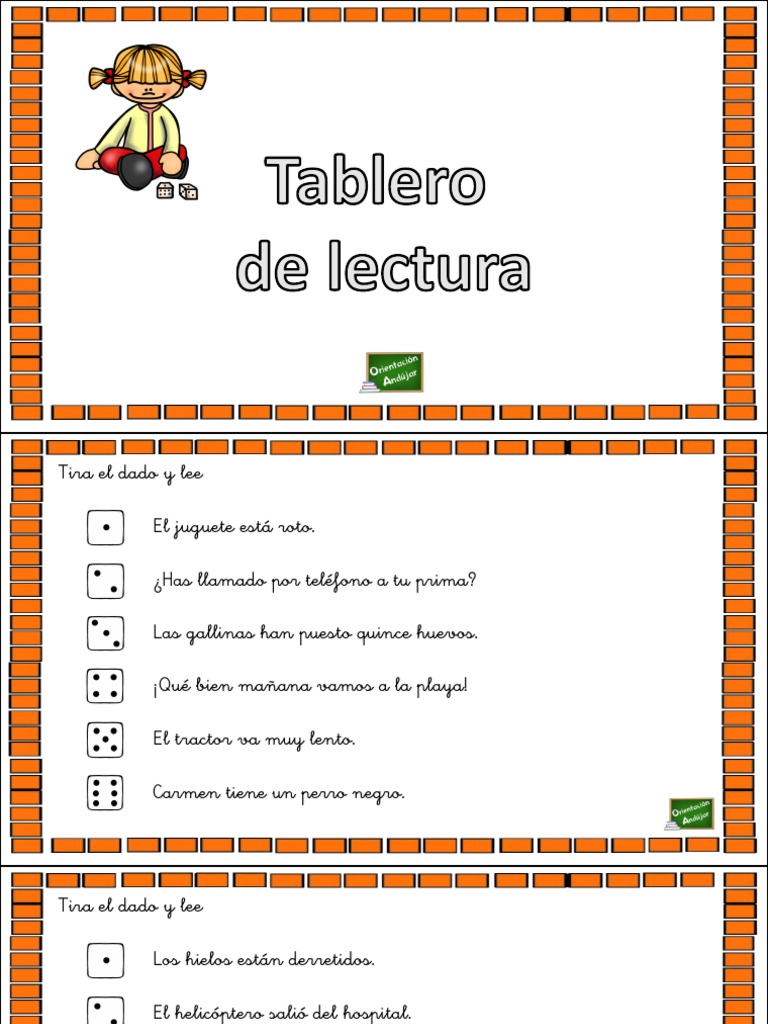 TIRA EL DADO Y LEE Tablero de Lectura | PDF