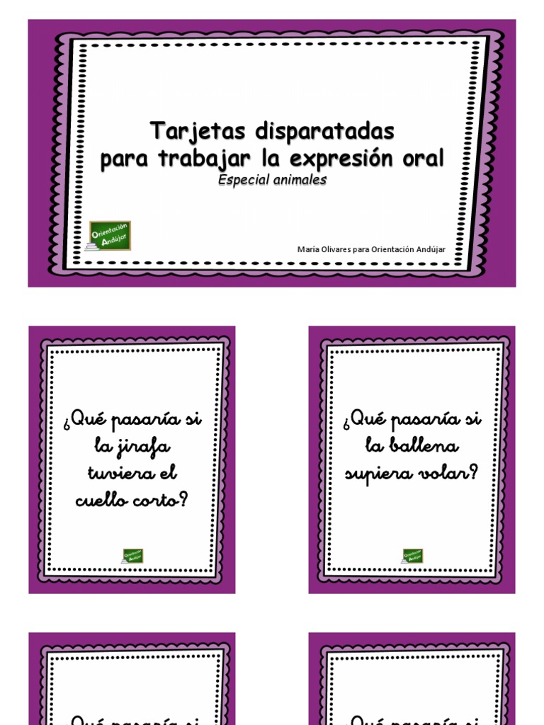Tarjetas Animales Que Pasaria Si | PDF
