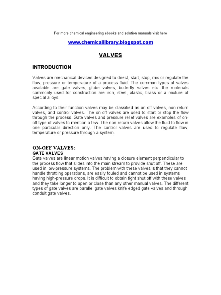 Valves and Types of Valves | PDF | Valve | Corrosion
