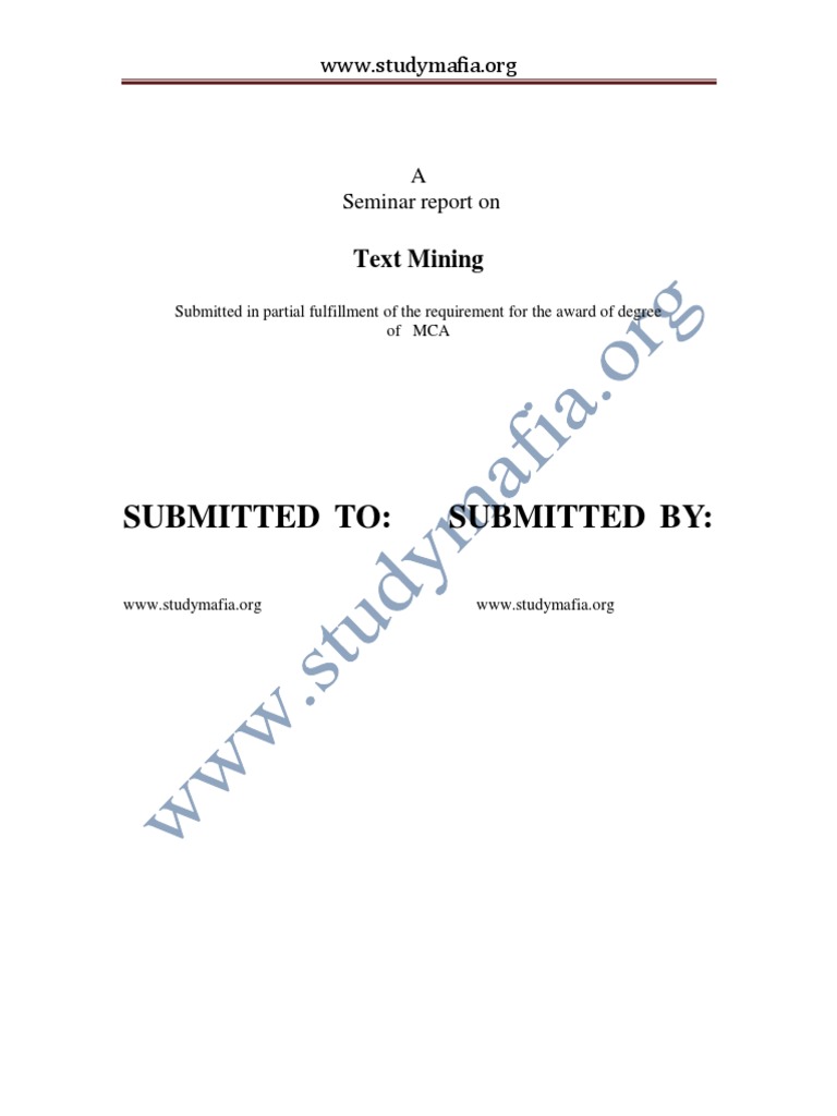 Submitted To: Submitted By:: Text Mining | PDF | Data Mining | Internet ...