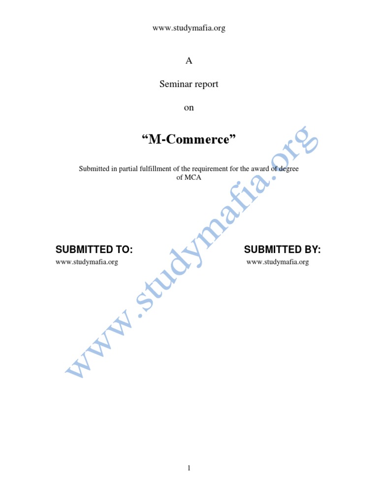 MCA M Commerce PDF Report | PDF | E Commerce | Point Of Sale