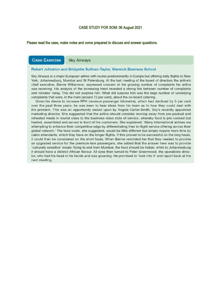 Case Study - Sky Airways | PDF