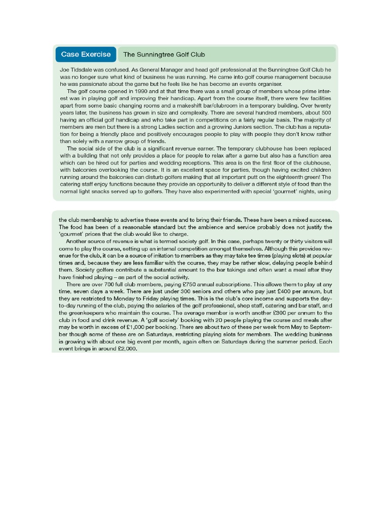 Case Study - Sunningtree Golf Club | PDF