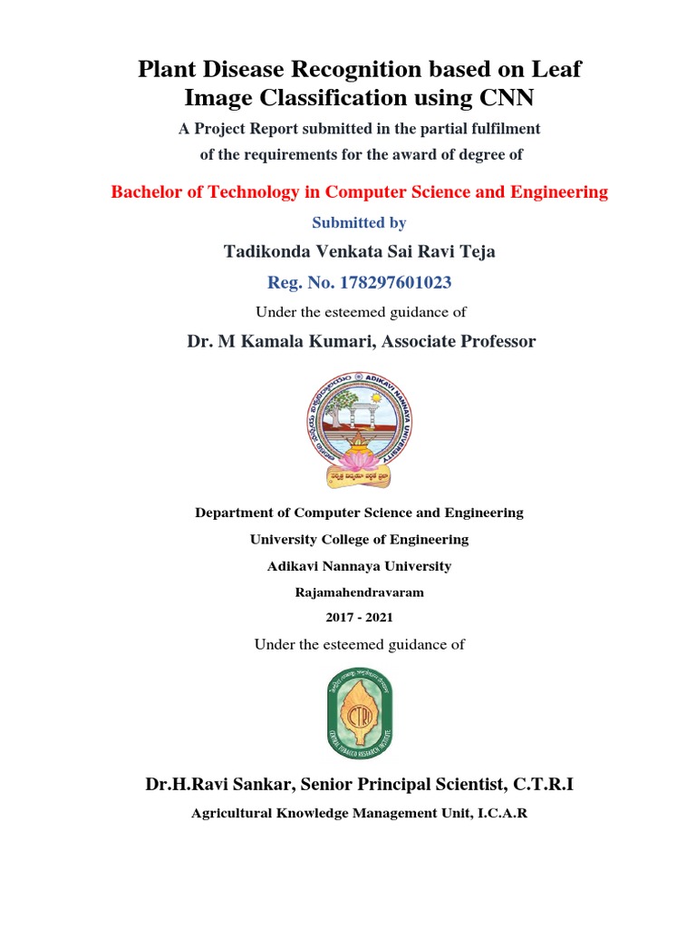 Plant Leaf Disease Detection Using CNN Report | PDF | Artificial Neural ...