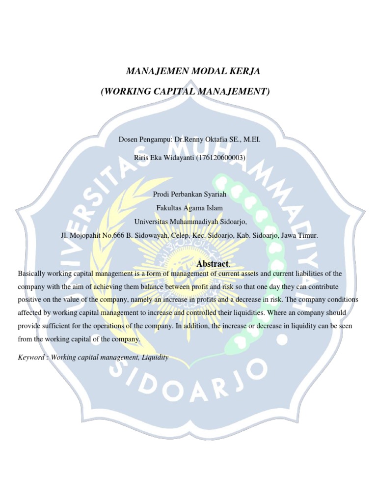 Riris Eka Widayanti - Working Capital Management | PDF