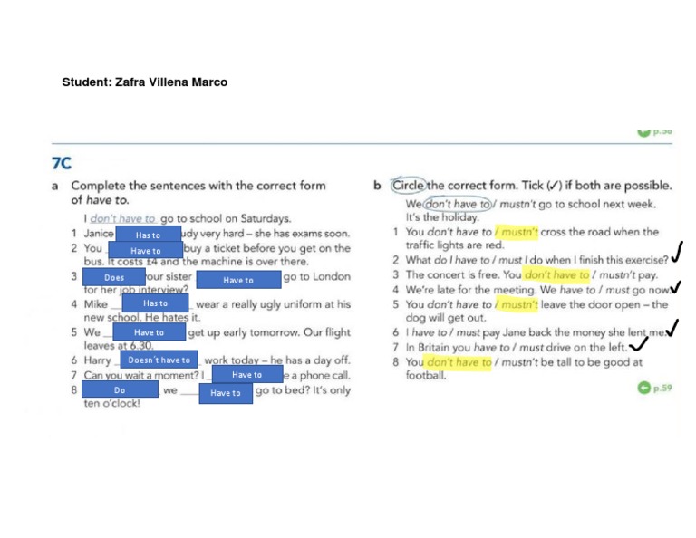 Grammar. Pag 139. 7C. | PDF