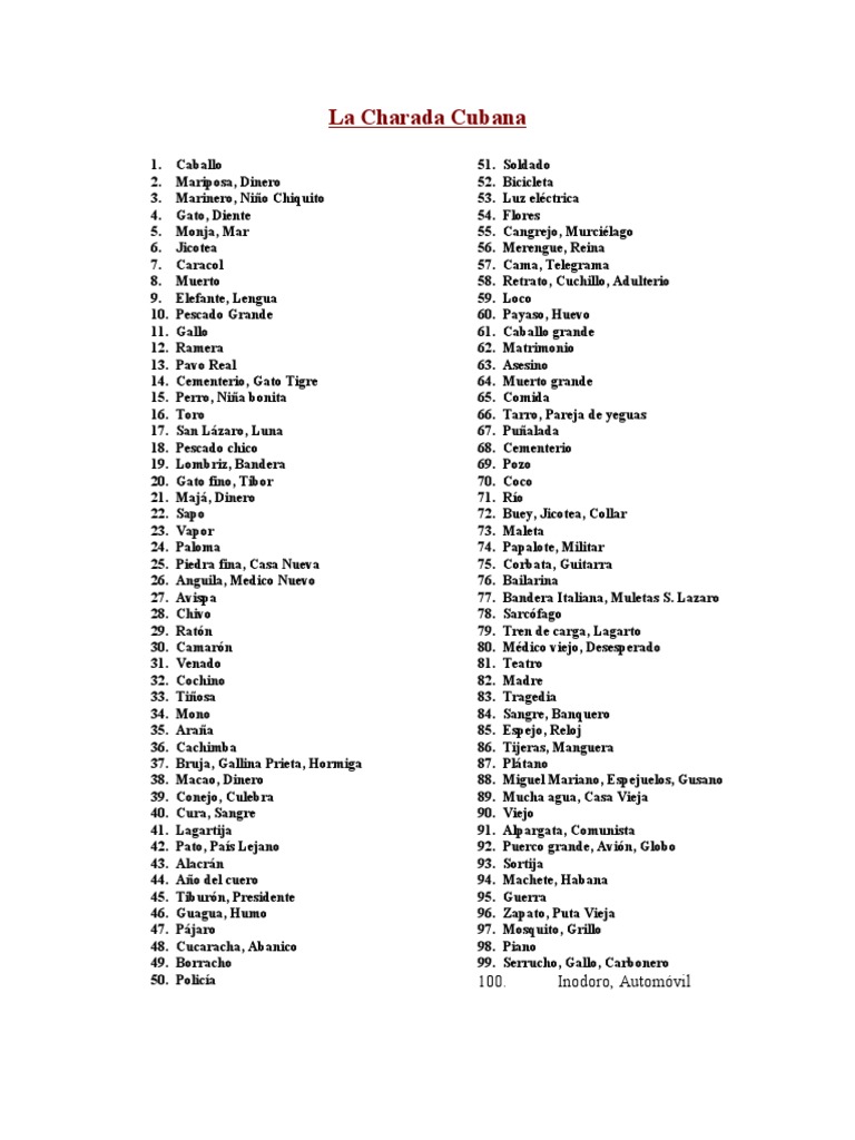 La Charada Cubana | PDF | Zoología | Organismos