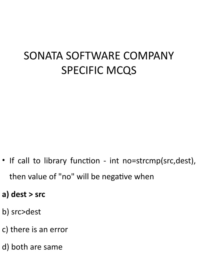 Sonata Software Company Specific Mcqs | PDF | Programming | Constructor (Object Oriented ...