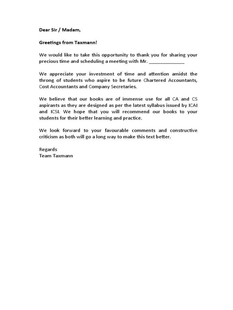 Courtesy Letter | PDF