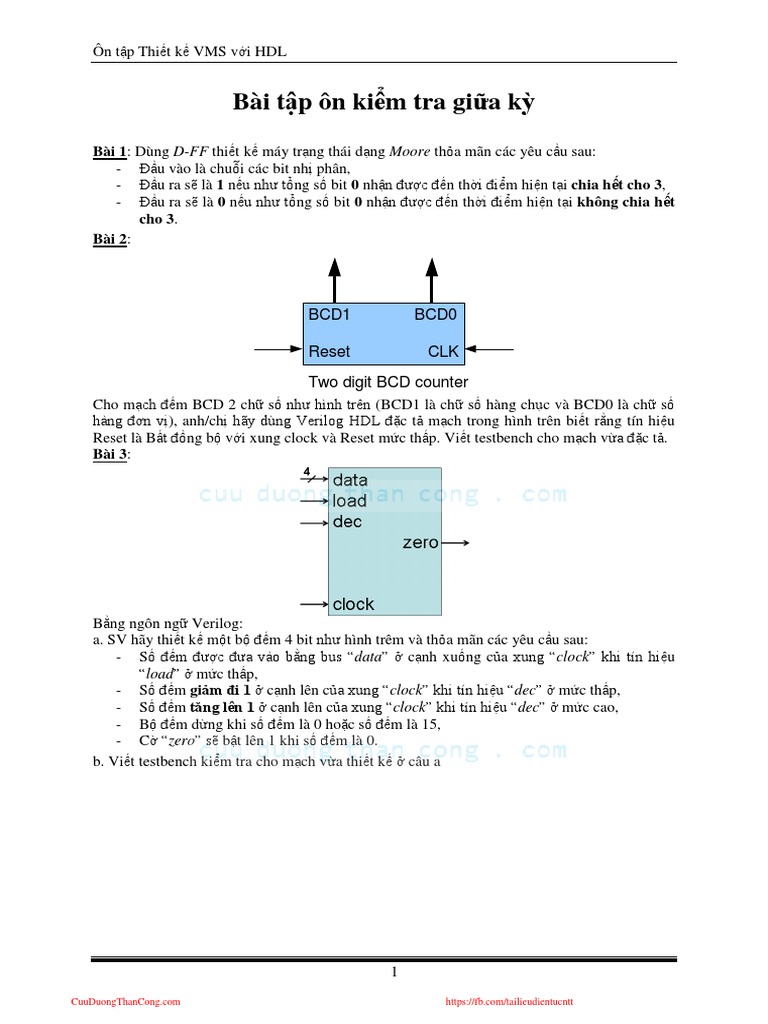 Thiet Ke Mach So Voi HDL Tran Ngoc Thinh Review 101 Bai Tap On Kiem Tra Giua Ky ...