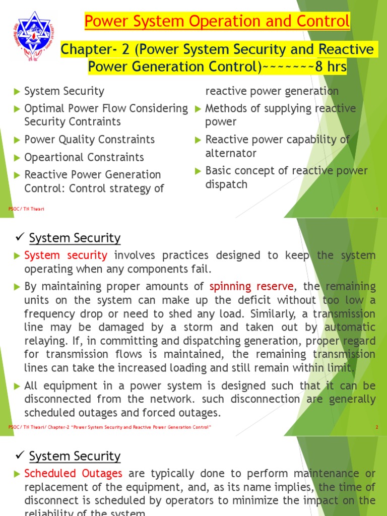 Chapter-2 (Power System Security and Reactive Power Generation Control ...
