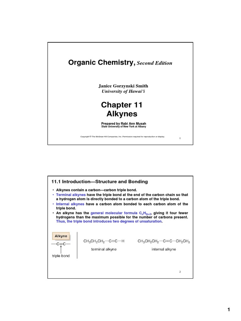 Organic Chemistry,: Alkynes | PDF | Alkene | Ketone