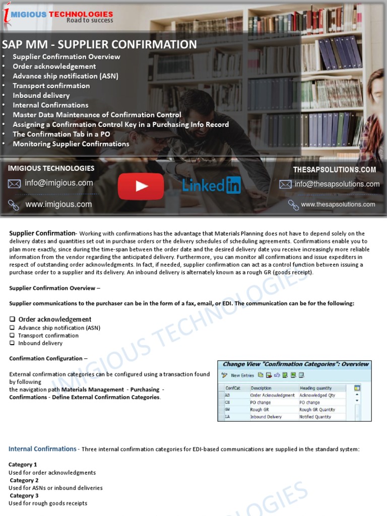 Sap MM Supplier Confirmation | PDF | Electronic Data Interchange | Computing
