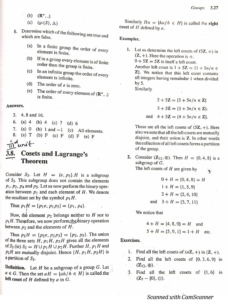 Abstract Algebra Unit - III | PDF