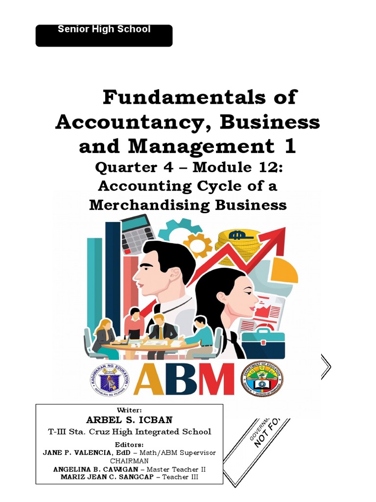 ABM Fundamentals of ABM 1 Module 12 Accounting Cycle of A Merchandising ...