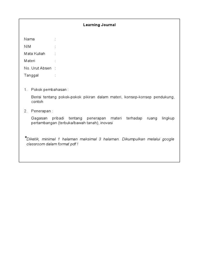 Format Learning Journal | PDF