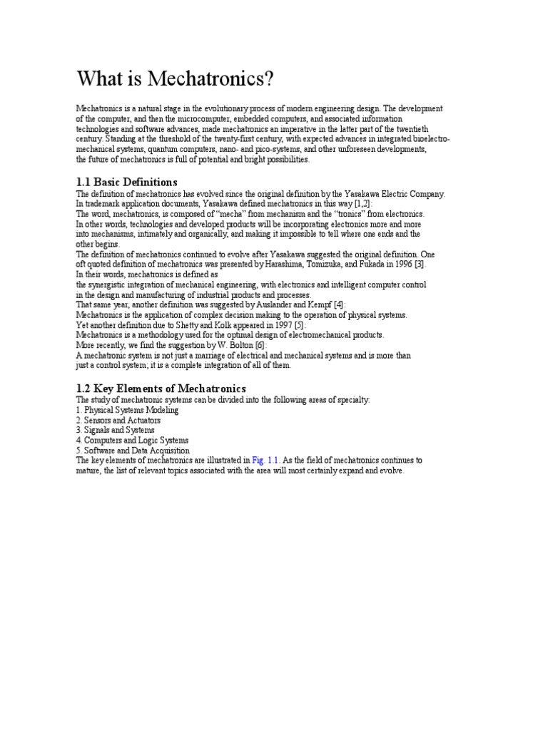 Evolution of Mechatronics Systems | PDF | Mechatronics | Machines