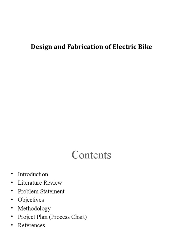 Design and Fabrication of Electric Bike | PDF | Engines | Electric Vehicle