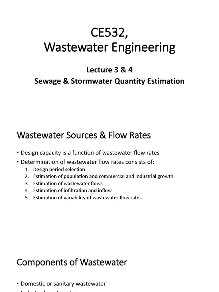 Estimation of Wastewater and Stormwater Flow Rates Through Analysis of ...