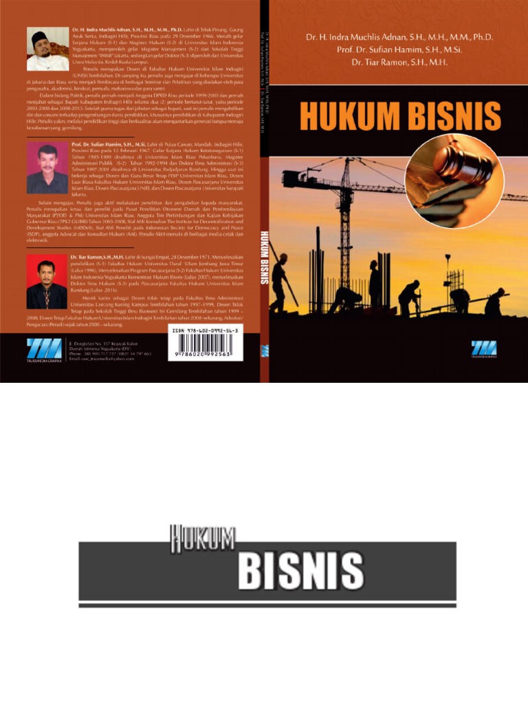 Hukum Bisnis by Dr. H. Indra Muchlis Adnan, S.H.,M.H.,M.M.,PH.D., Prof. Dr. Sufian Hamim, S.H.,M ...