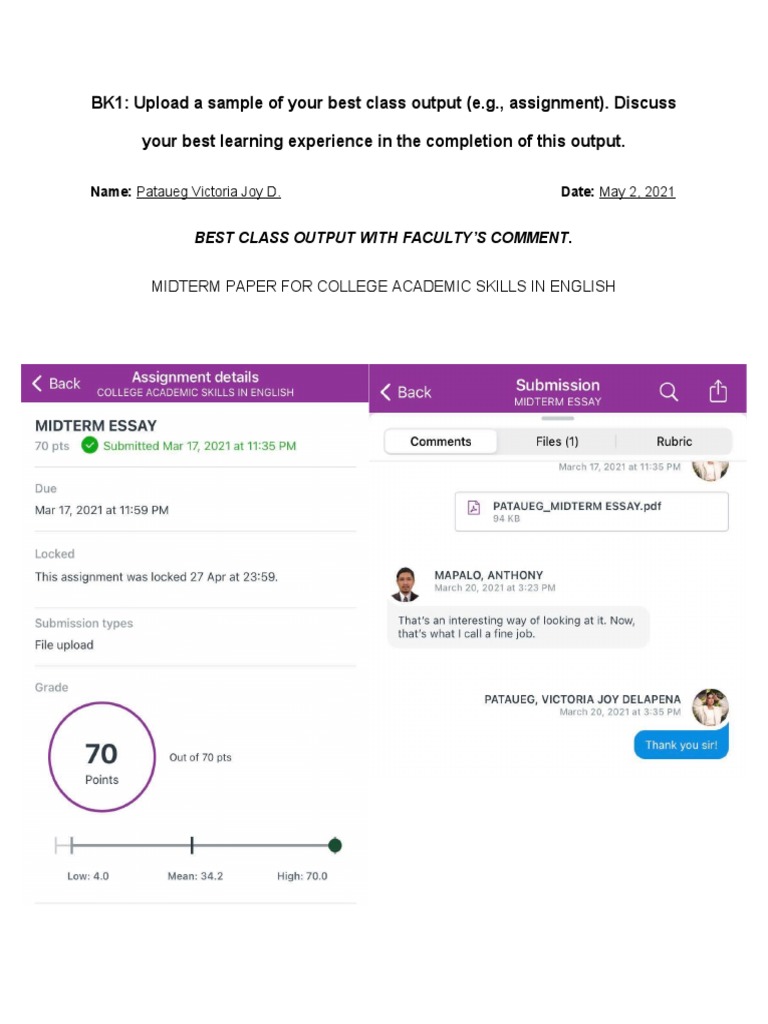 BK1 FLJ Pataueg Victoria Joy | PDF | Educational Technology | Cognition