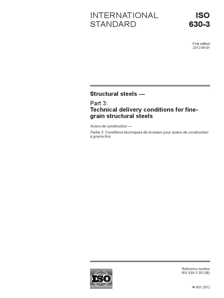 ISO - 630-3 (Angle & Channel) | PDF | International Organization For Standardization ...