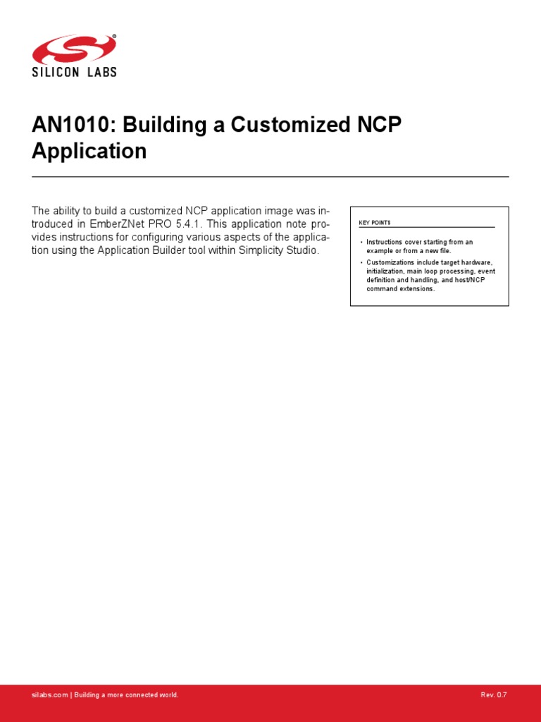 AN1010: Building A Customized NCP Application: Key Points | PDF ...