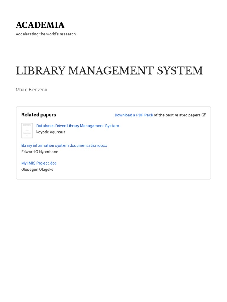 Library Management System Adebesin Tobi Tosin-with-cover-page-V2 | PDF ...