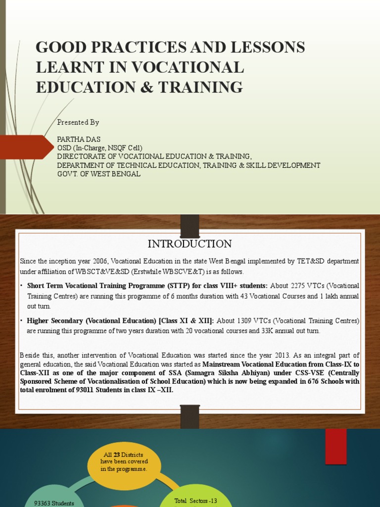 Good Practices and Lessons Learnt in Vocational Education & Training | Download Free PDF ...